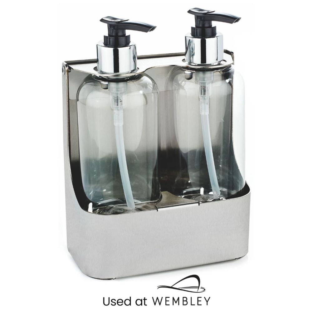 Stainless steel soap dispenser bottle store