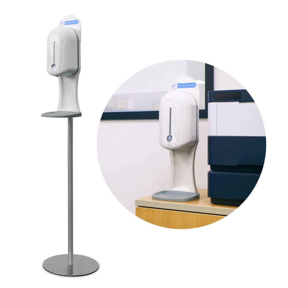 Automatic Hand Sanitiser Station Floor Desk Standing Liquid Gel Pump Washroom Hub